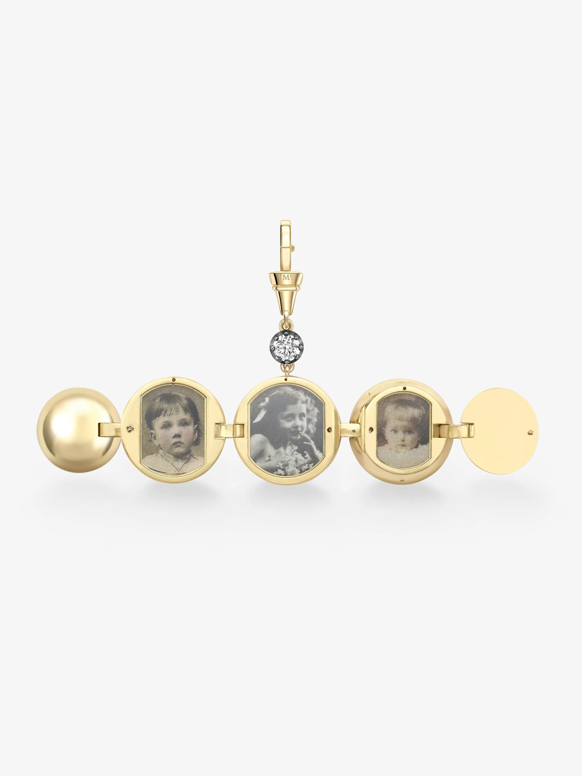 Orbit Yellow Gold & 0.40ct Diamond Sphere Locket Pendant – Jessica ...