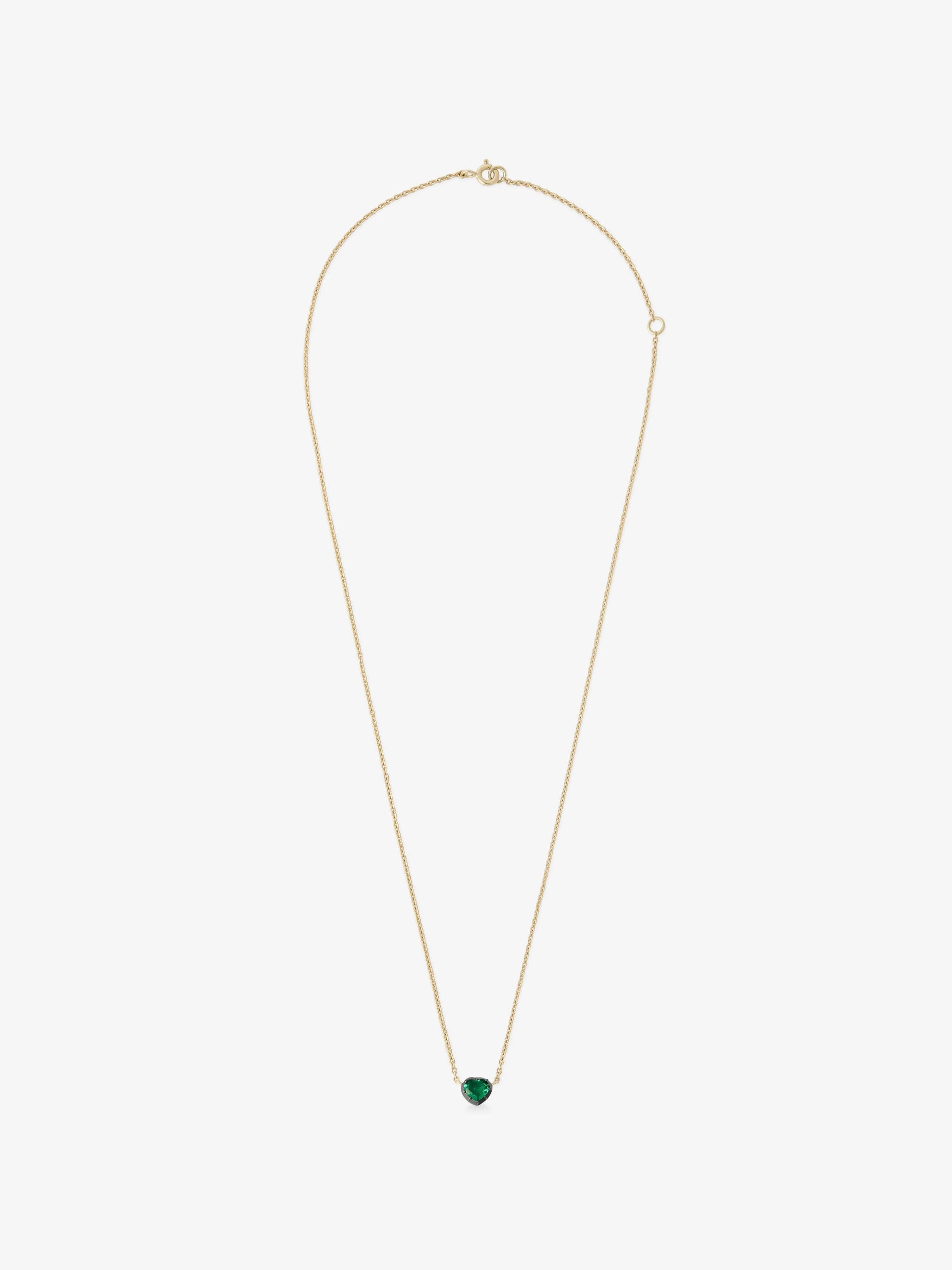 Georgian Cut-Down 0.50ct Heart-Shaped Emerald & Blackened Gold Pendant ...