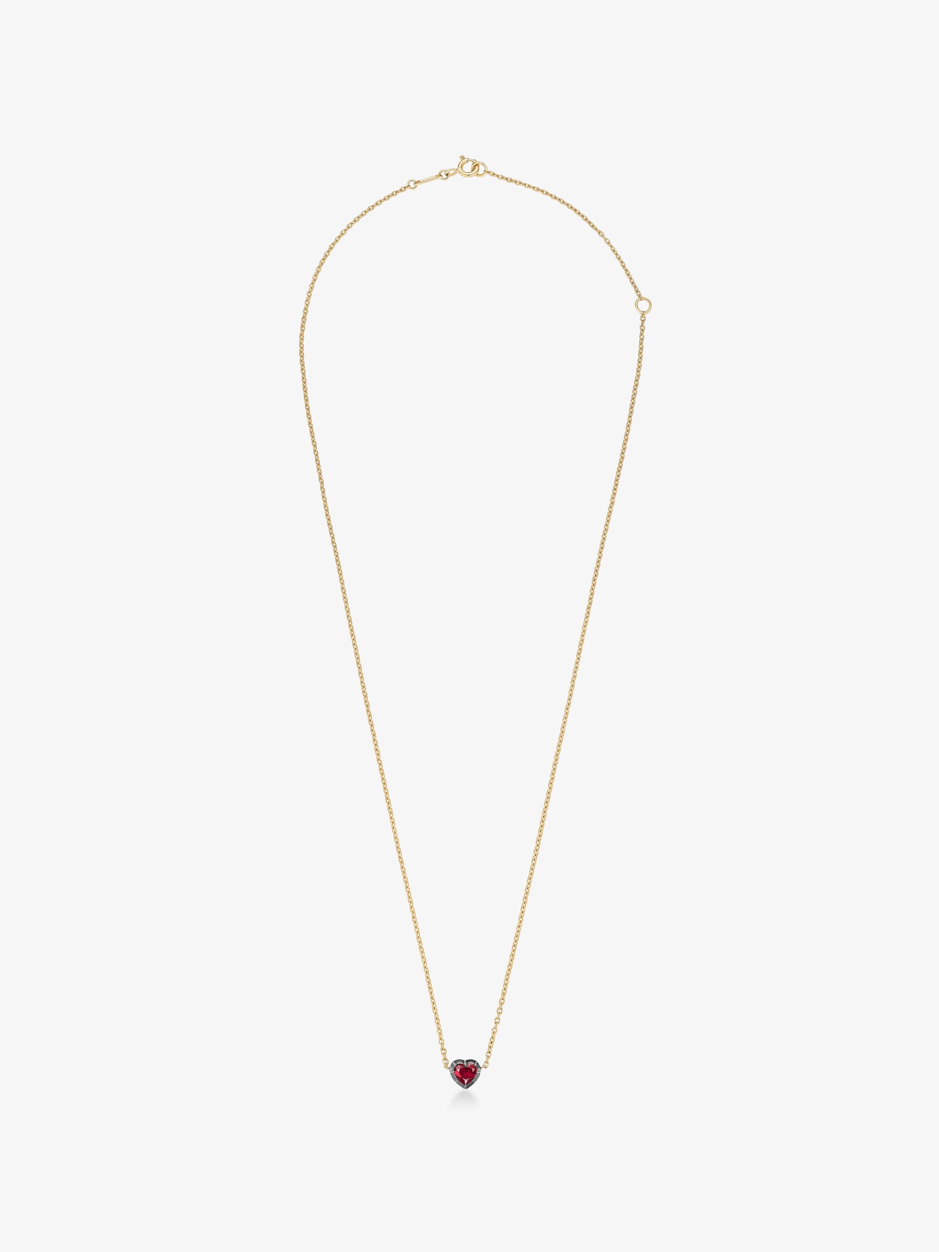 Georgian Cut-Down 0.50ct Heart-Shaped Ruby & Blackened Gold Pendant ...