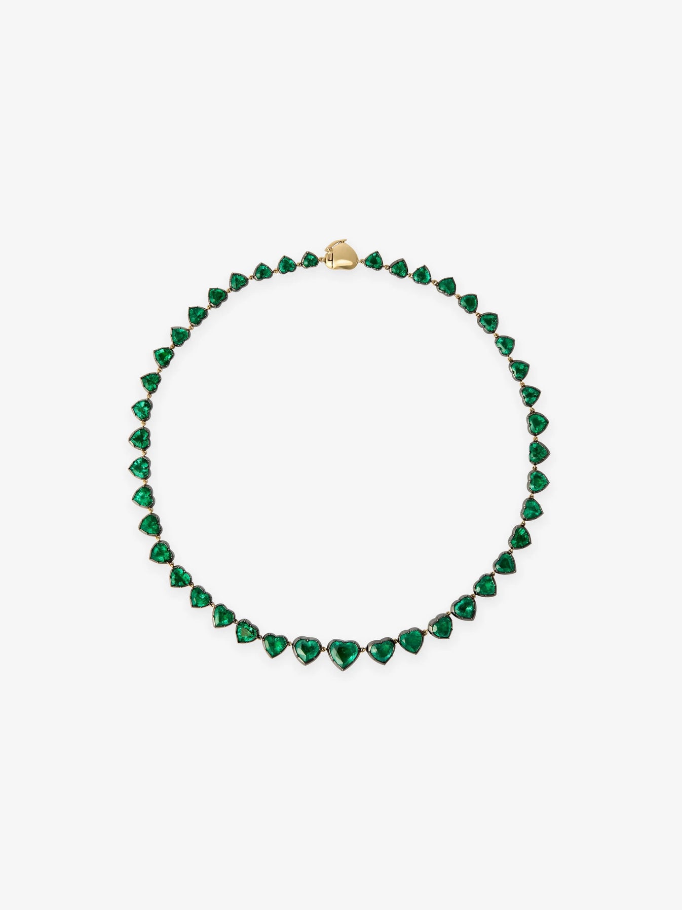 Signature Emerald Heart Button Back Necklace | Jessica McCormack ...