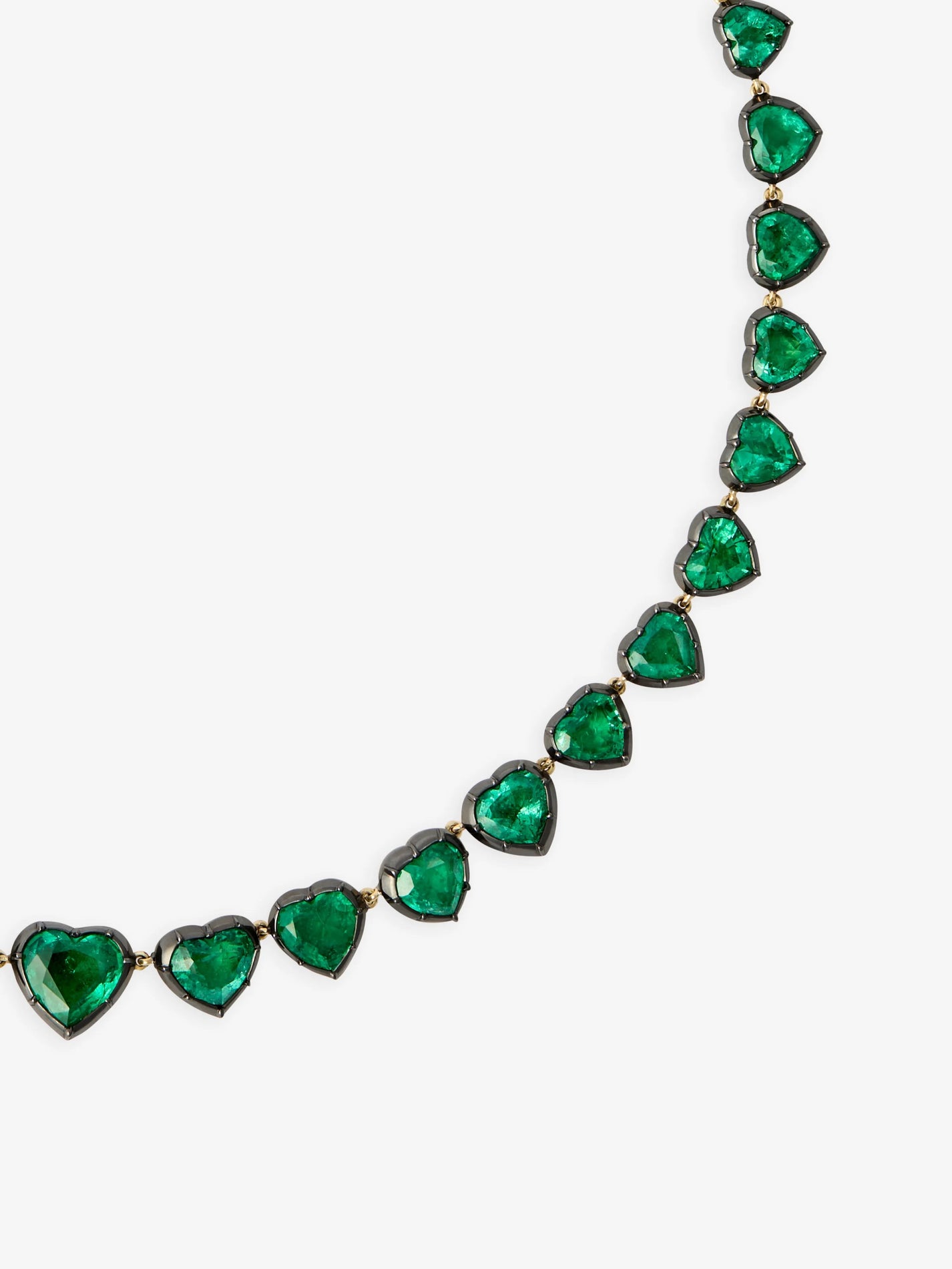 Signature Emerald Heart Button Back Necklace | Jessica McCormack ...