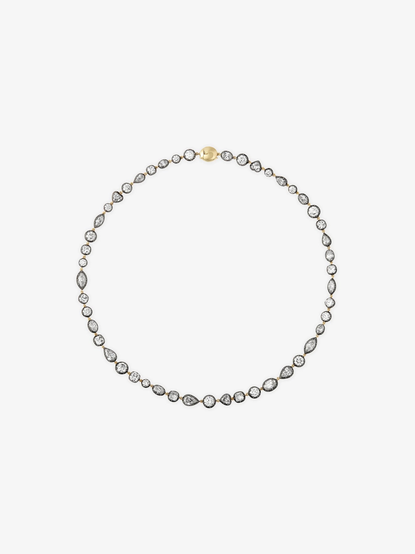 Signature Multi-Shape Diamond Button Back 16" Necklace | Jessica ...
