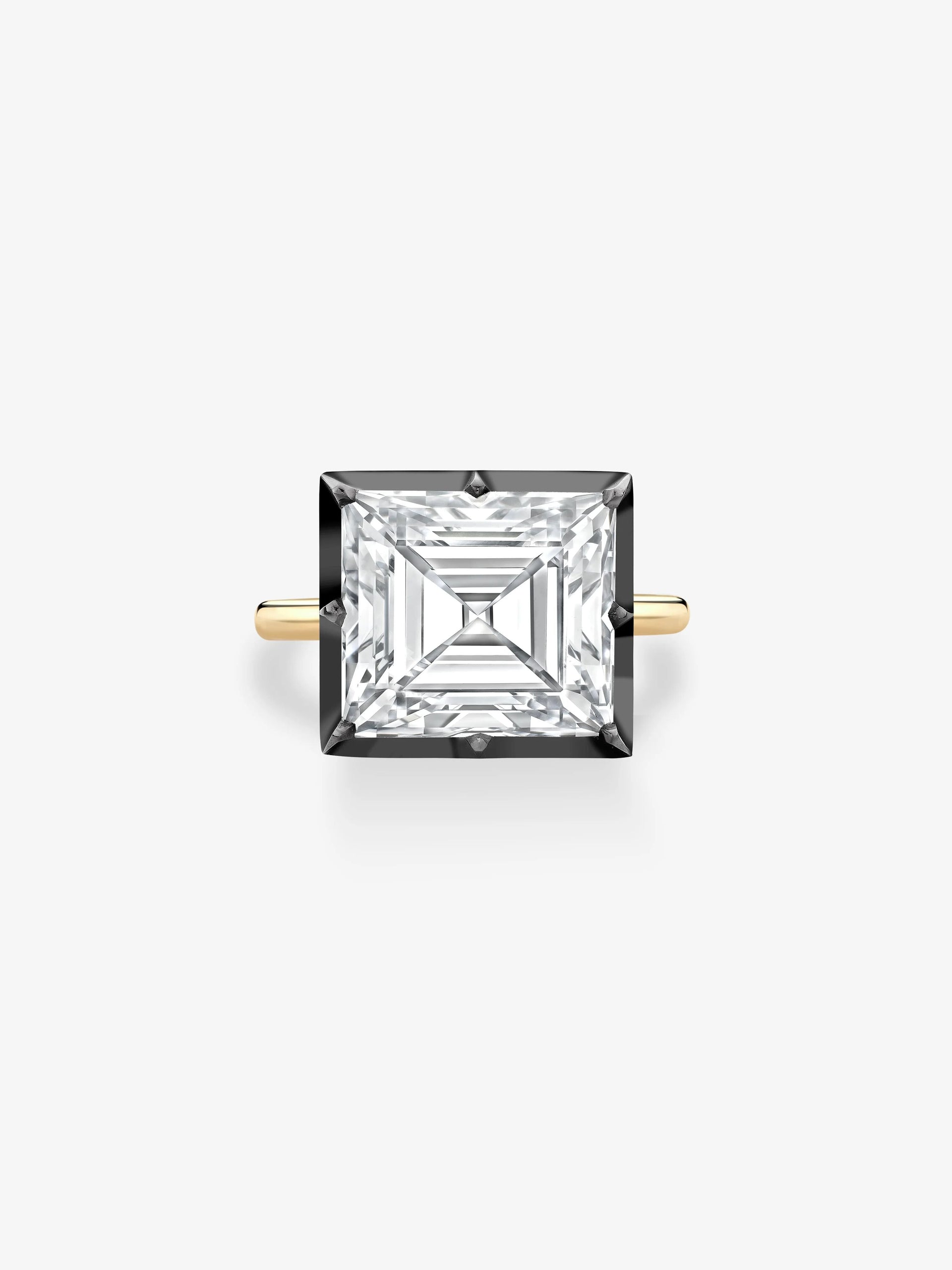 10.48ct East-West Emerald Cut Diamond Button Back Ring | Jessica ...