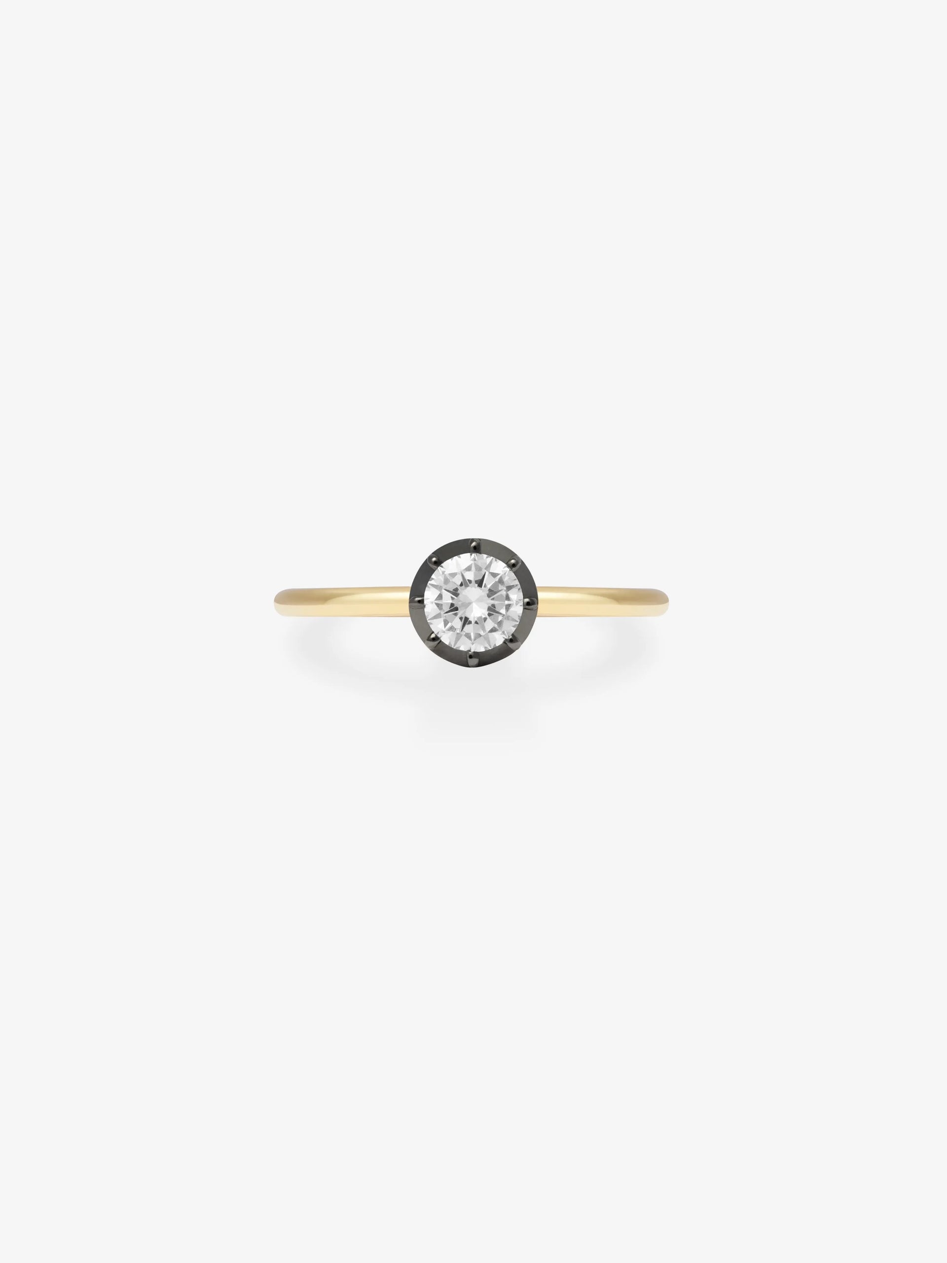 0.50ct Diamond & Blackened Gold Button Back Ring | Jessica McCormack ...