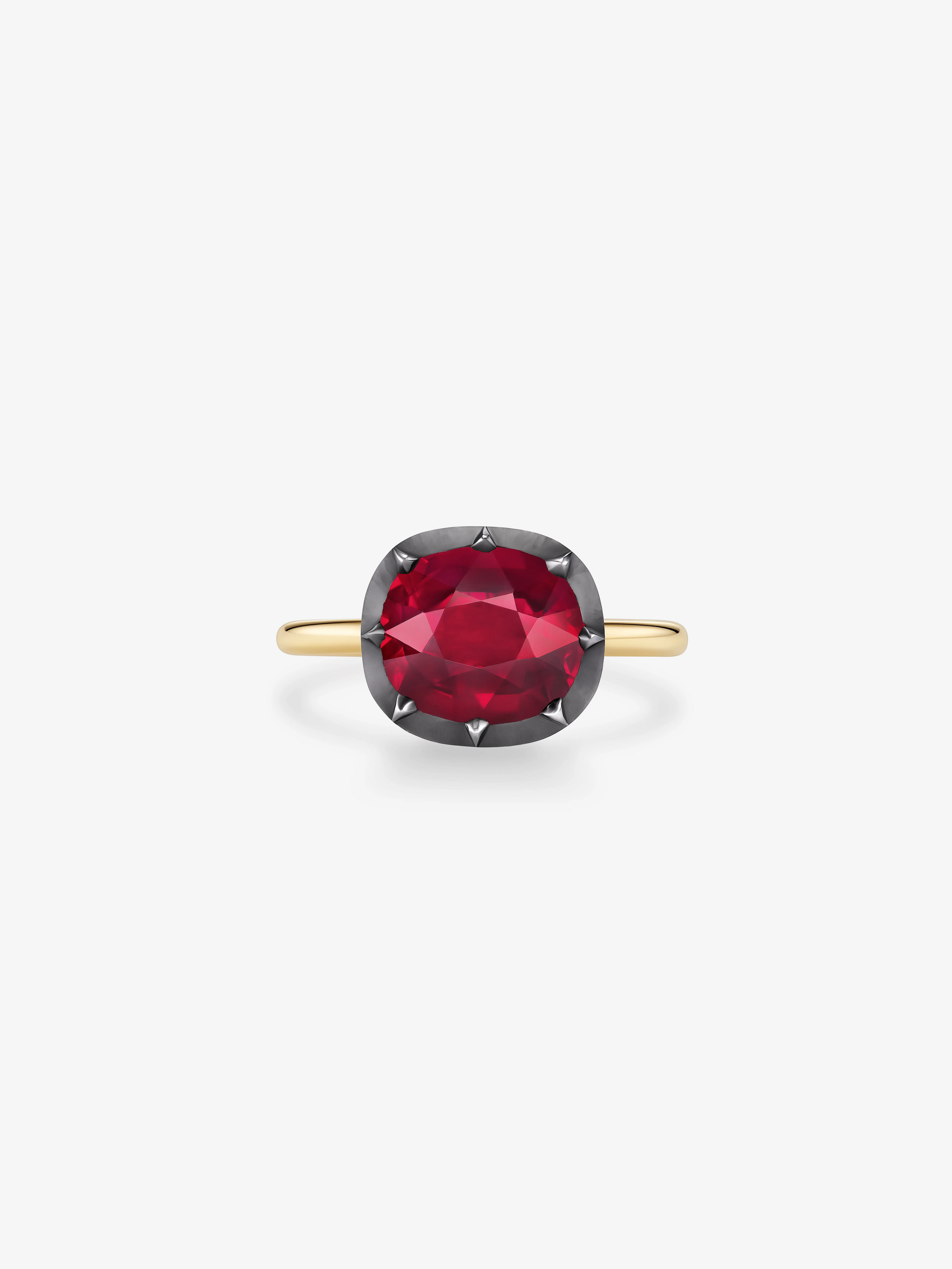 4.06ct East-West Cushion Ruby Button Back Ring – Jessica McCormack US