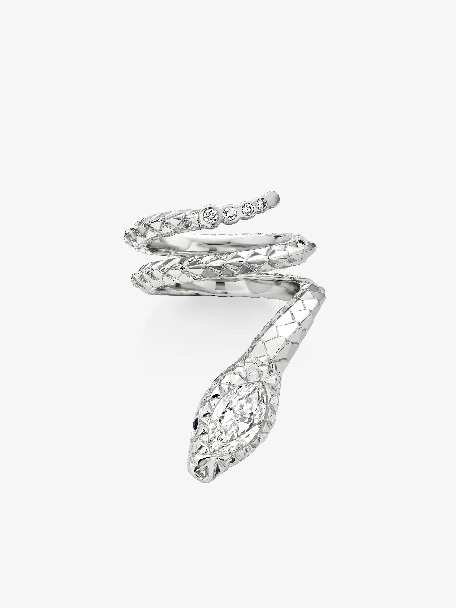 0.90ct Diamond White Gold Snake Ring – Jessica McCormack US
